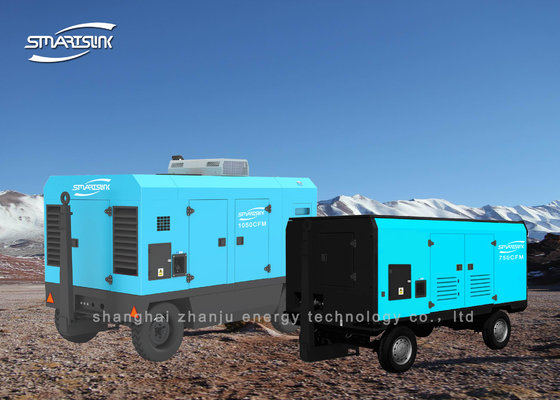 Large Portable Air Compressor High Pressure 8 Bar Cummins Engine