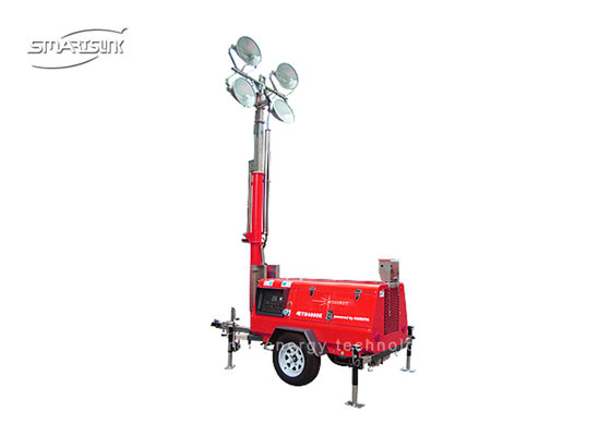 Portable Trailer Mounted Light Towers Soundproof With Metal Mast