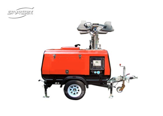 Portable Trailer Mounted Light Towers Soundproof With Metal Mast