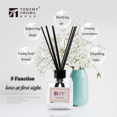 Decorative Room Office Natural Reed Diffuser 120ml With Rattan Reed Sticks