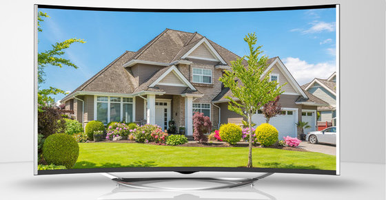 Large Digital UHD 4K Curved LED TV 3840 x 2160 Pixel With Android System