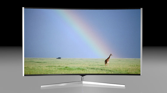 CE Metal cabinet 4K wall mount curved tv Smart UHD with tempered glass