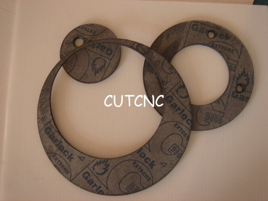 Perforated metal automotive cylinder head exhaust gasket cnc cutting system