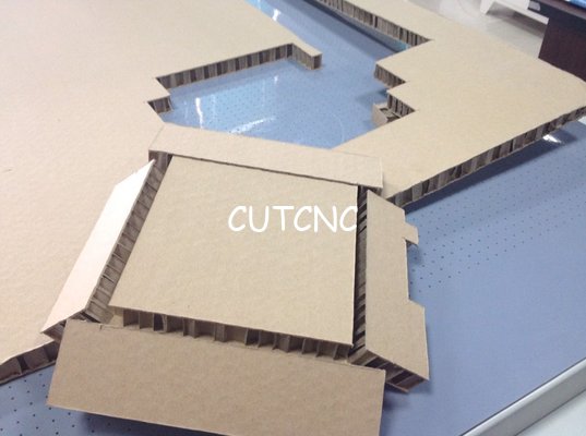 Packaging honeycomb board V cutting advertising sign cutter sample confirmation