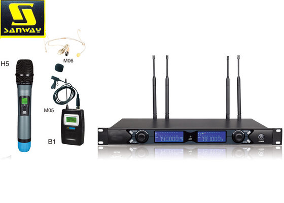 Kanal-drahtloses Mikrofon-lange Strecke Sanway-Karaoke-2 Hand-UHF