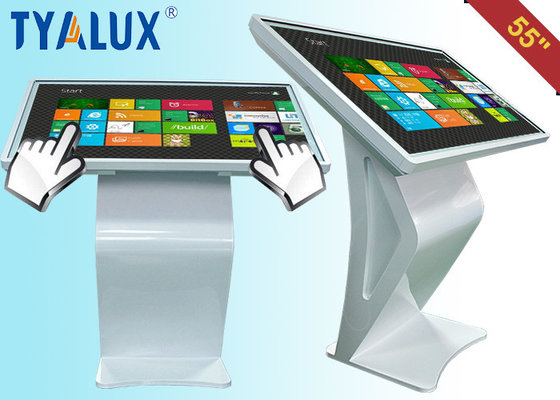 LED Backlight 55" Free Standing Digital Signage Touchscreen , Powering Saving