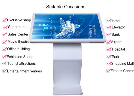 LED Backlight 55" Free Standing Digital Signage Touchscreen , Powering Saving
