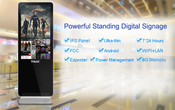 42 Inch 3g Digital Advertising Displays , wifi indoor lcd Digital Signage Kiosk full hd