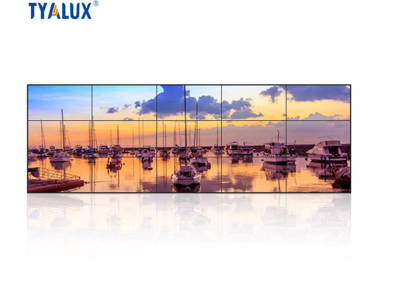55 inch ultra Seamless Lcd Video Wall Monitor , 5.3mm 3X5 Video Screen Wall with hdmi controller
