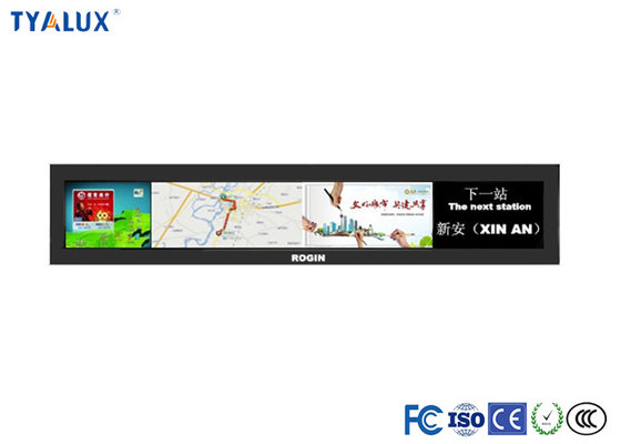 Wall wounting Digital Advertising Displays 28.6 inch stretched bar lcd