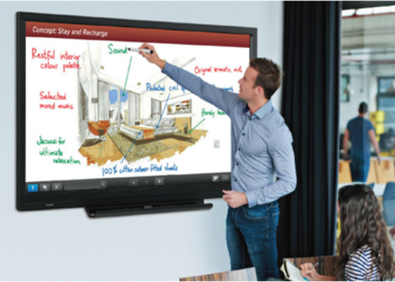 98 Inch 450 nits standing whiteboard touch screen , smart led tv