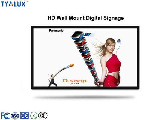 Indoor 49 Lcd Video Advertising Digital Signage Display Touchscreen 1920x1080p