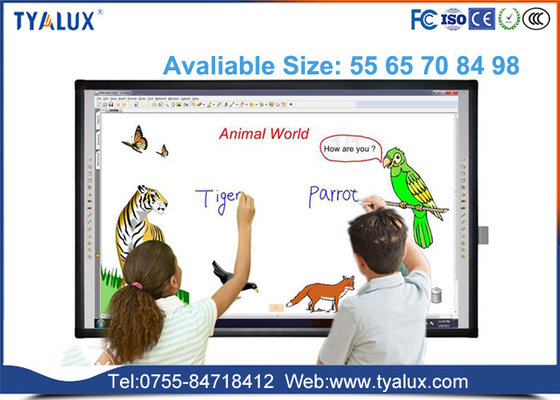 98 Inch School Classroom Finger Touch Interactive Whiteboard 450 Nits Easy Operation
