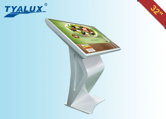 Touchscreen 32 Inch Digital Advertising Displays Kiosk with 350 cd/m2 Brightness