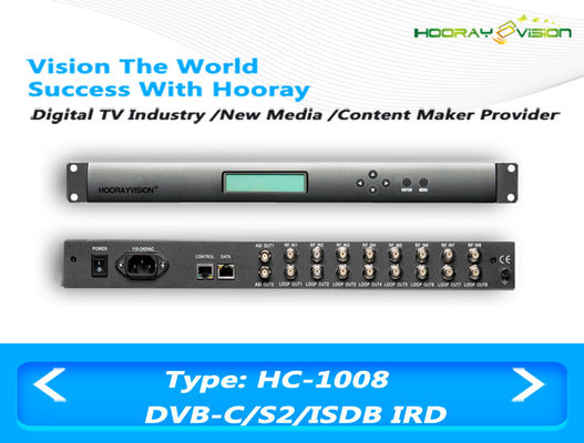 8 Turner FTA IRD Digital TV Satellite Receiver Support DVB-C DVB-S / S2 With 1000Mb Ethernet Ports