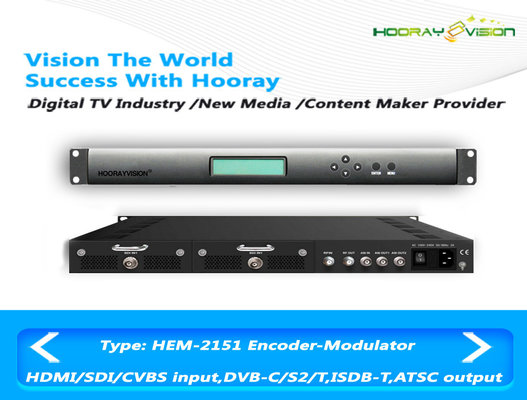 48KHz Audio Digital TV Encoder 8 SPTS Stream output MER 42dB IBBP GOP Structure