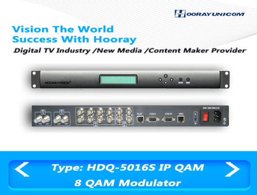 8 Channel DVB C Modulator QAM RF ASI IP Input for Digital CATV headend