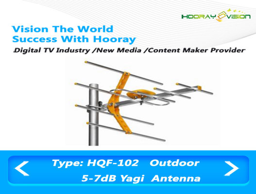 5-7 dBi Terrestrial TV Aerial DVB - C System Yagi UHF Antenna For Long Distance Communication