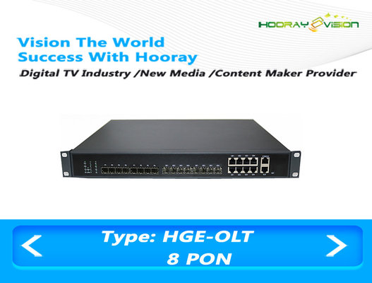 1U 8 Pon Fiber To The Home Equipment Cassette Broadband Voice IPTV CATV OLT Optical Line Termination