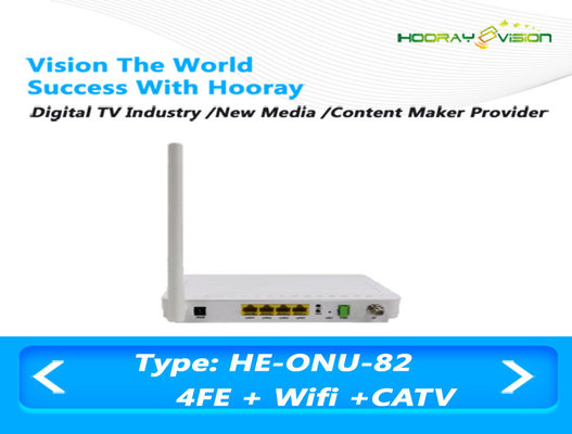 Fiber To The Home Equipment Broadband 4FE Multi Ports CATV GEPON ONU Terminal Unit