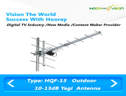 Aluminum Alloy UHF DVB Wireless System 10-13dBi Gain Yagi Antenna