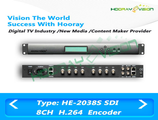 MPEG2 High Definition 8 Channel Encoder Ethernet 10 / 100 Base - T Connector