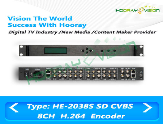 MPEG2 High Definition 8 Channel Encoder Ethernet 10 / 100 Base - T Connector
