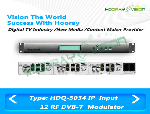 12 Frequency Slot Card IP Digital TV Modulator / DVB T COFDM Modulator Terrestrial Wireless System
