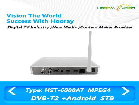 Android IPTV OTT Set Top Box DVB T2 One Ethernet RJ45 Port OTA software Support