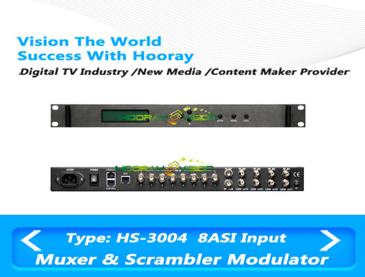 All In One TV Scrambler Multiplexer 4RF IP QAM Modulator Support 4 CAS SMS