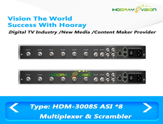DVB 8 ASI Input 2 Output Digital Cable TV Multiplexer Support EPG Data PSI SI Input