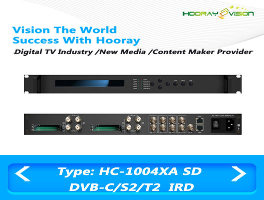 ASI IP Output Digital TV Satellite Receiver 4-Tuner 4 CAMs/CIs support DVB-C DVB-S2 DVB-T2