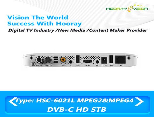 HSC-6021L DVB C HD H.264 / MPEG-4 / MPEG-2 Set Top Box USB 2.0 PVR Cardless CAS