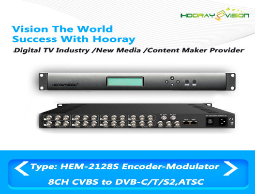 48KHz Audio Digital TV Encoder 8 SPTS Stream output MER 42dB IBBP GOP Structure