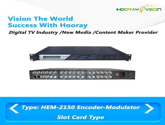 Slot Card Digital TV Encoder Multi Channel DVB - C Transmodulator With QAM Support MUX