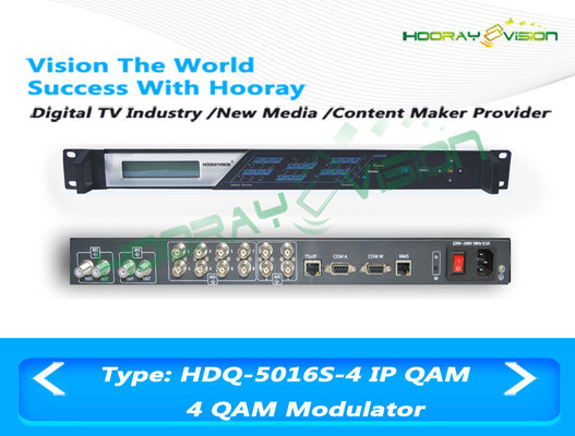 High Performance 4 RF IP QAM Modulator 40db MER Remote Connection Scrambling