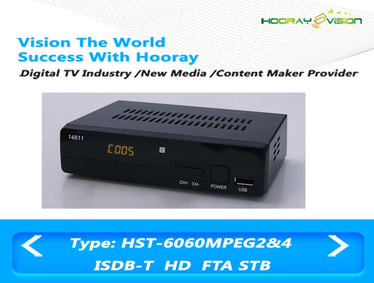 MPEG 4 AVC H.264 FTA ISDB-T Set Top Box Dvb T2 With PVR USB Media Player