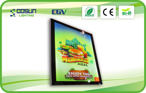 SMD3528 Acrylic LED Ultra Slim Magnetic LED Light Box For Restaurant , 30mm