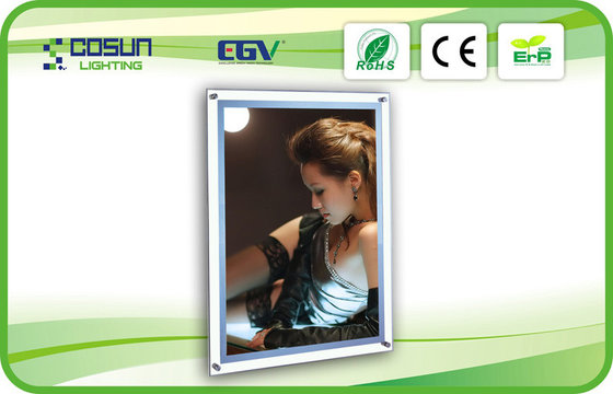 PMMA Display Crystal Slim Light Box / Wall Mounted Light Box For Hotel Energy Efficient ODM
