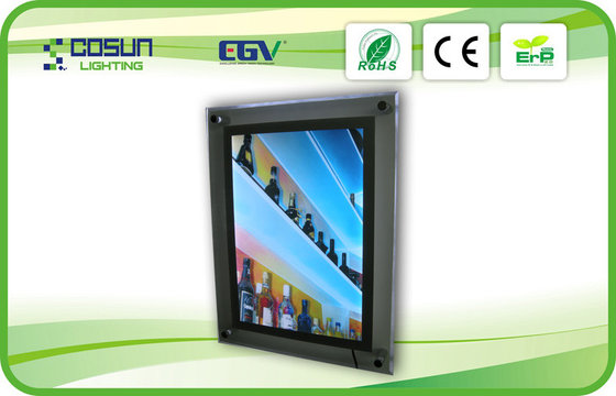 Indoor Illuminated LED Crystal Slim Light Box / Wall Mounted Light Box , Single Side