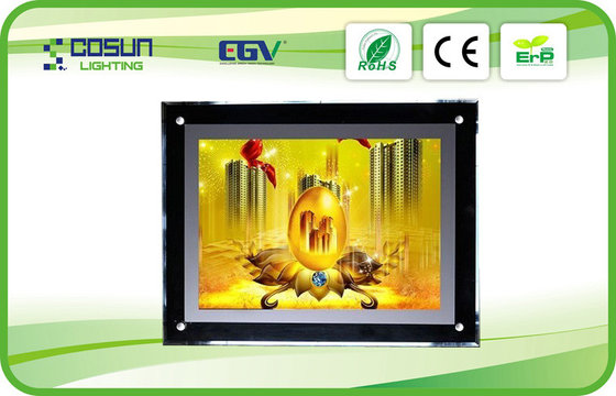 House Bright Crystal Slim Light Box Display Edge Lit Ultrathin 8mm ODM
