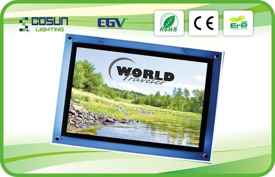 SMD 3528 Hanging Crystal Slim Light Box With Double Side Photo Frame For Exhibition