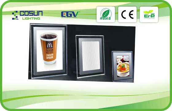 12V / 24V LED Acrylic Crystal Slim Light Box For Restaurant Display