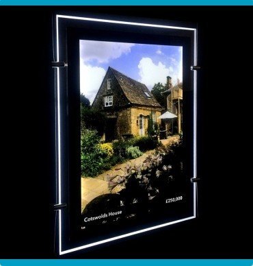Bespoke Crystal Slim Light Box Double Sided Acrylic LED Window Display  DC 12V or 24V