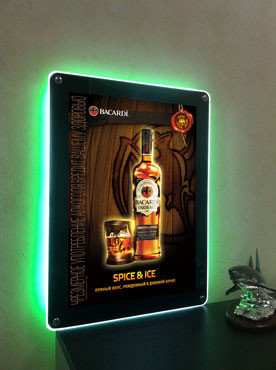 Wall Mounted Crystal Slim Light Box Signs For Indoor Advertising With Single Side