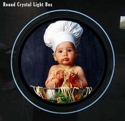 Round Acrylic Crystal Slim LED Light Box 12V / 24V Photo Frame