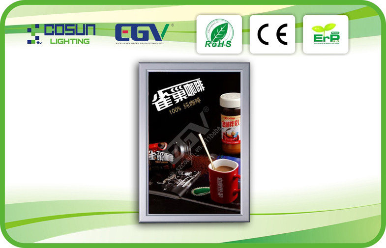 Edge Lit Slim Square Snap Frame LED Light Box Double Sided Hanging For Subway Station