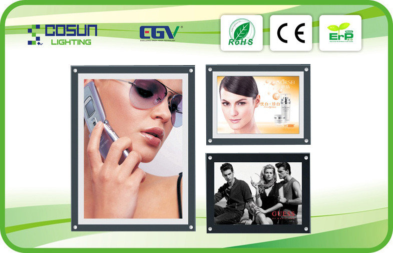 Shop Exhibition Crystal Slim Light Box Wall Mount with A4 A5 Size