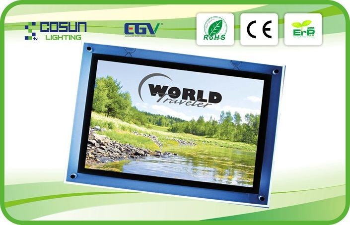 SMD 3528 Hanging Crystal Slim Light Box With Double Side Photo Frame For Exhibition
