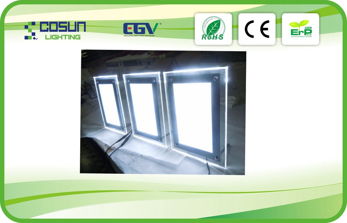 Double Sides Crystal Slim Light Box / Advertising Light Box , A4 Panel Display